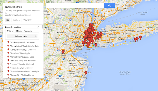 Fun Maps: This Interactive Music Map Pinpoints the New York City ...