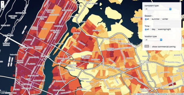 Fun Maps: Interactive Map of NYC's 311 Complaints in 2015 - Untapped ...