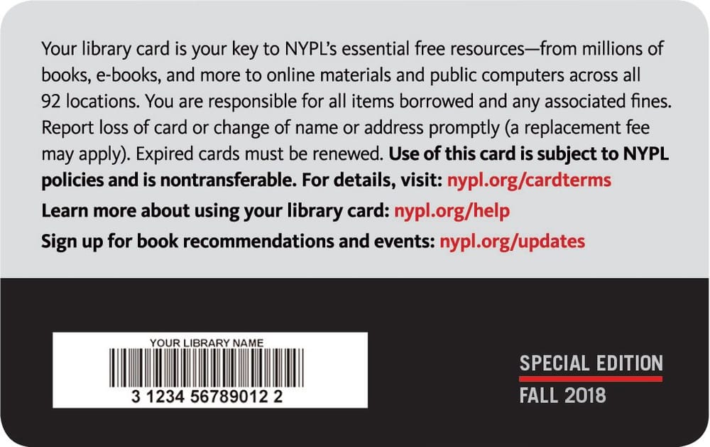 NYPL Launches Limited Edition "Knowledge is Power" Library Card ...
