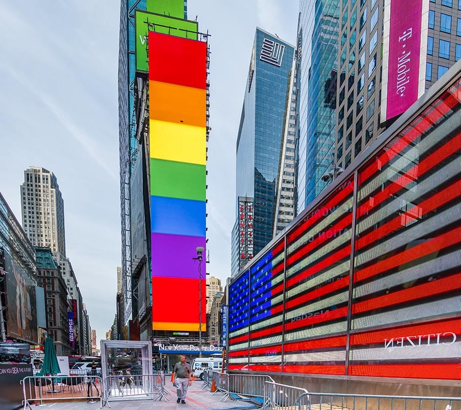 Giant Pride Flags Take Over One Times Square Digital Billboards ...