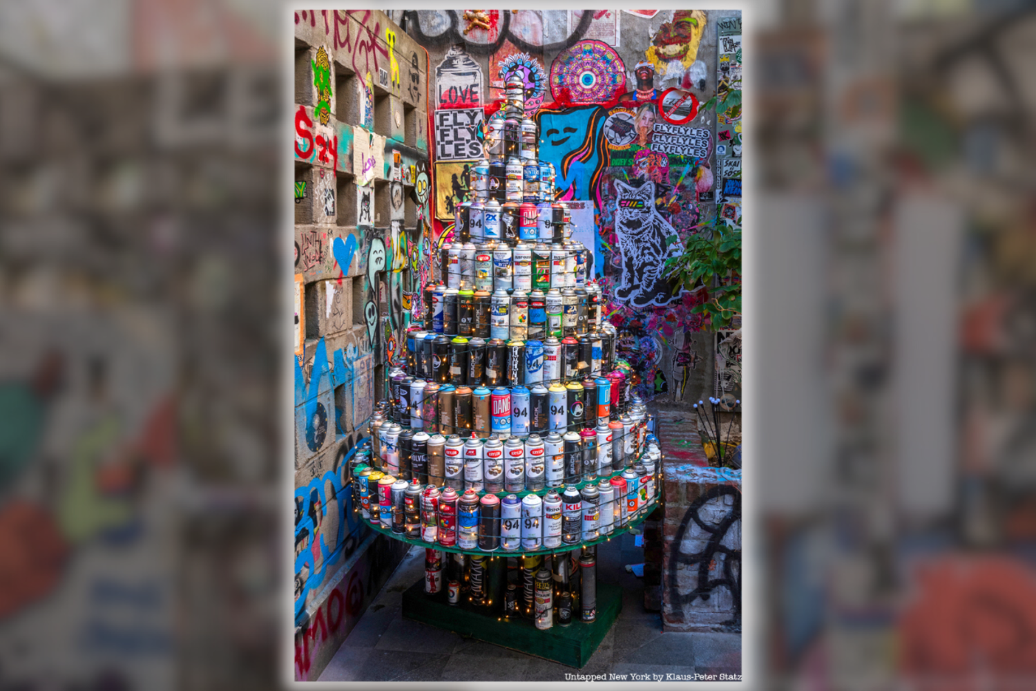 Leave Your Sticker Tag on a Graffiti Christmas Tree in NYC