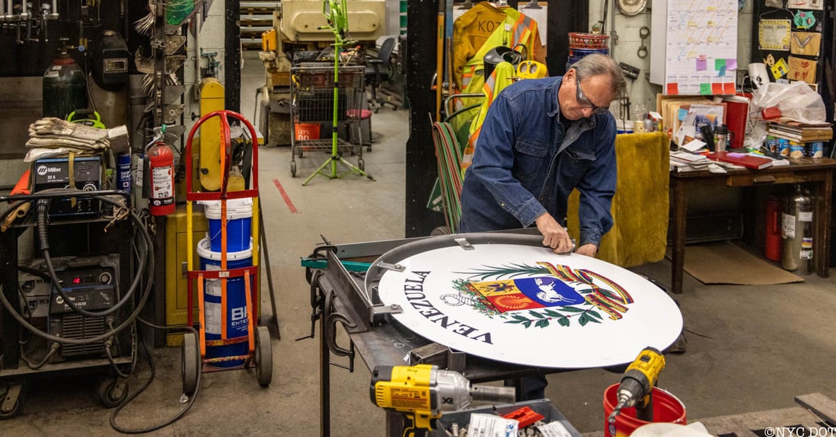 Inside the Sign Shop Restoring NYC's Avenue of the Americas Medallions ...