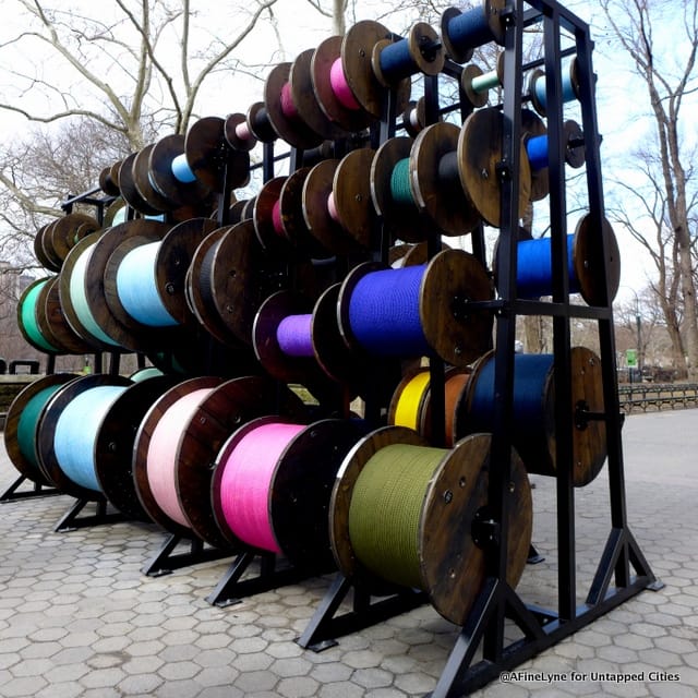 Desire Lines: 212 Oversized Spools of Thread Land in Central Park by ...