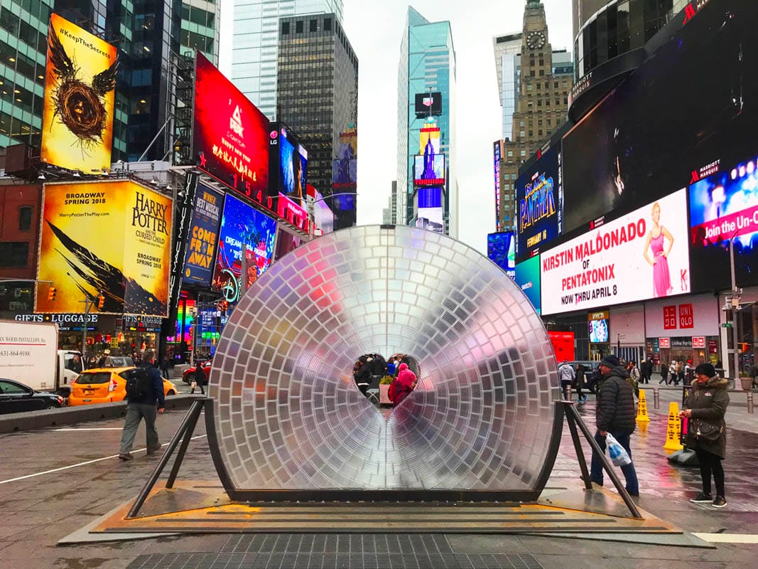 Giant, Reflective Lens Now on View at NYC's Times Square for Valentine ...