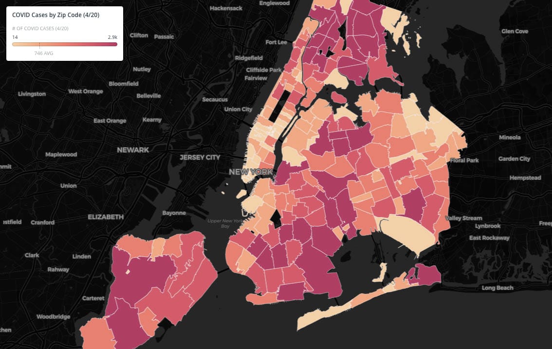 Interactive Map of COVID Cases Shows NYC's Hotspot Zip Codes - Untapped ...