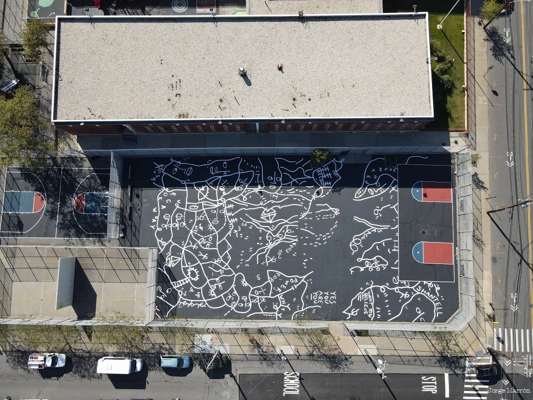 New Shantell Martin Mural Debuts at Rockaway Playground - Untapped New York