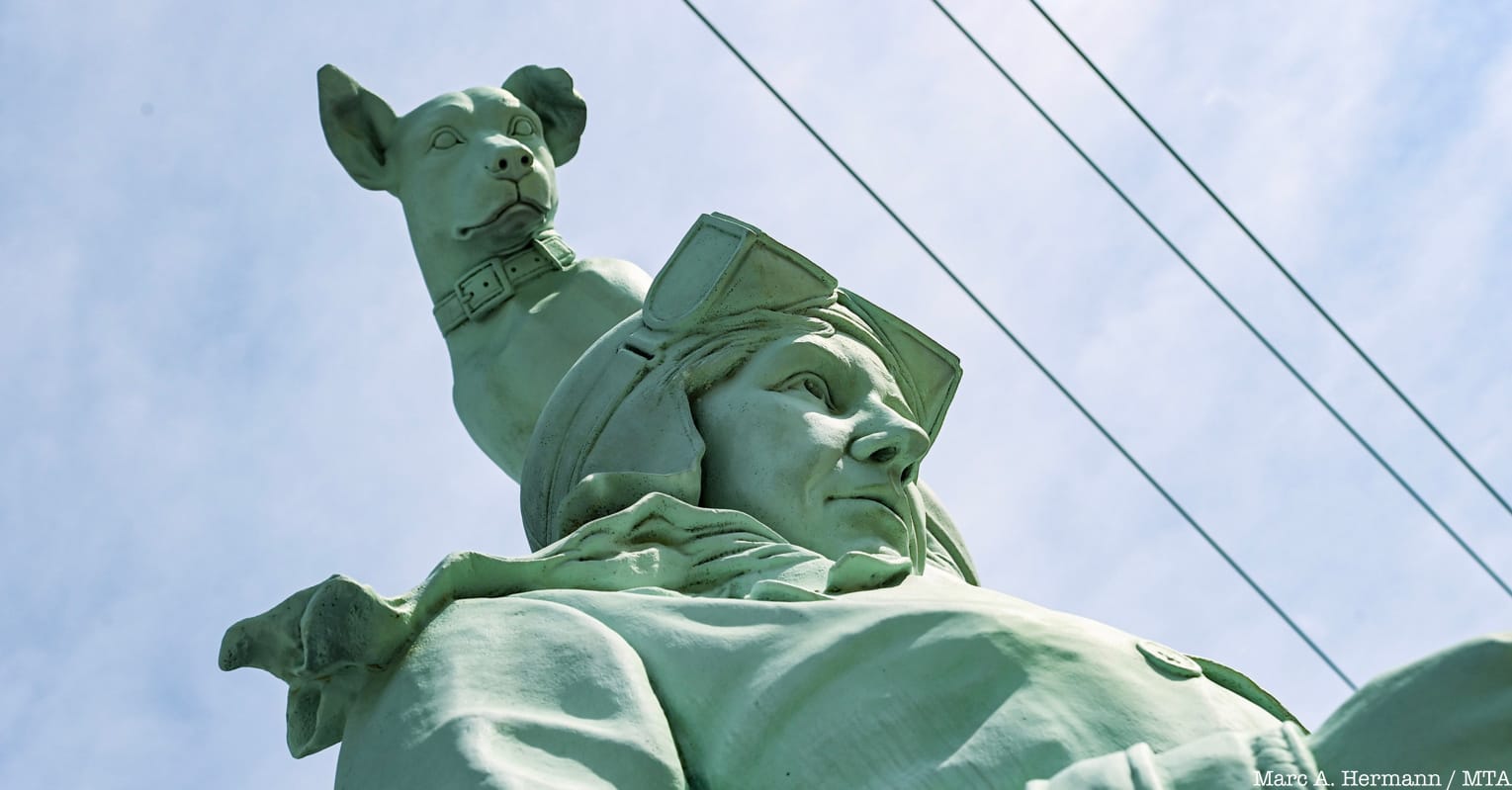 Roxey the LIRR Dog Honored with a New Sculpture at Mineola Train ...