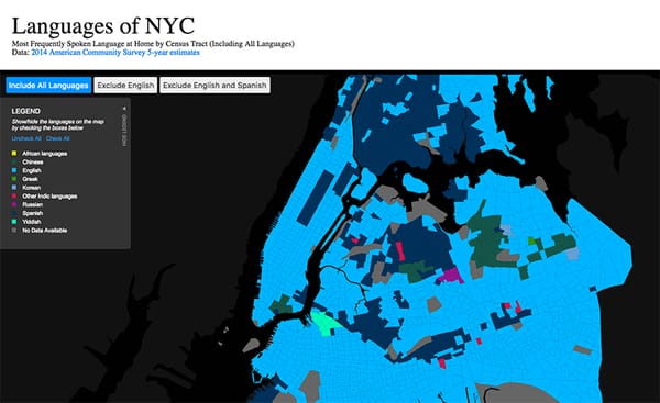 Fun Maps: Colorful Map Depicts What Languages New Yorkers Speak at Home ...