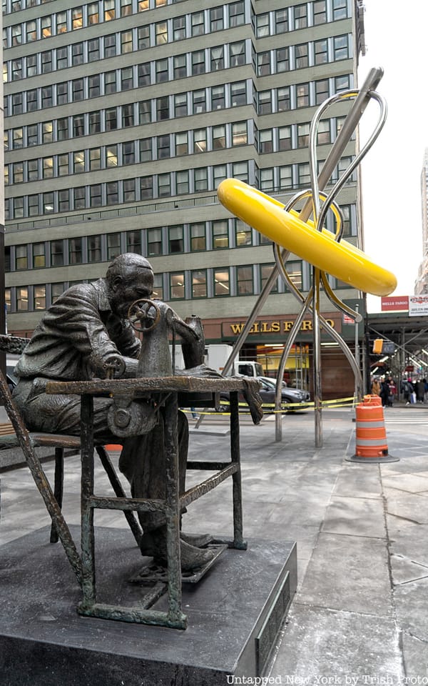 NYC's Big Button Sculpture is Now Taxicab Yellow - Untapped New York