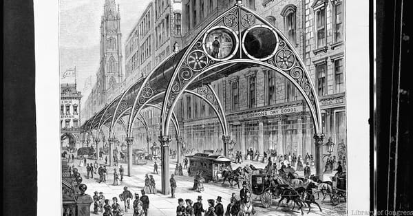 NYC's Never-Built Pneumatic Tube Railway, from the Gotham Center ...